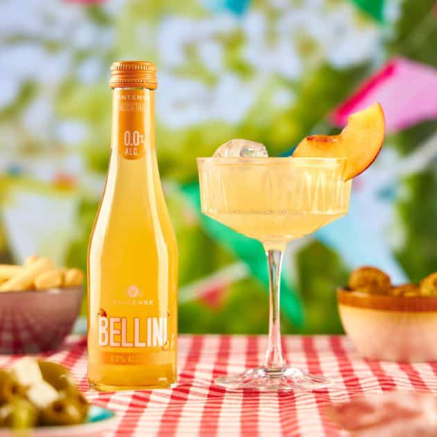 Mocktail Bellini, cocktail sans alcool prêt à boire - Vintense